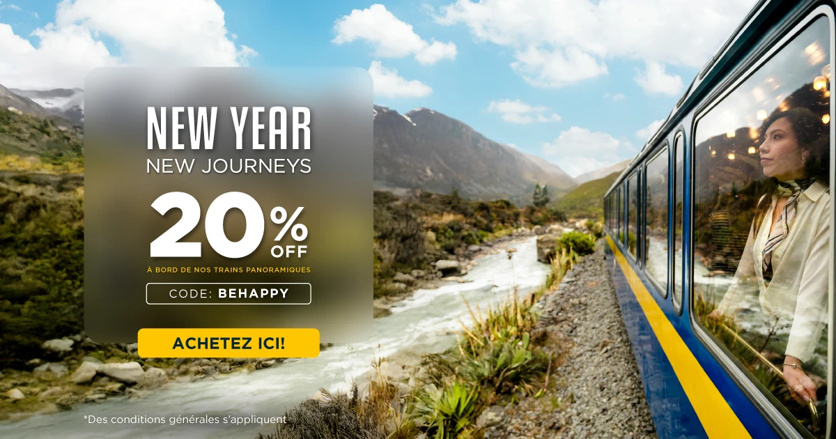 20 % de réduction sur les trains panoramiques PeruRail | Offre